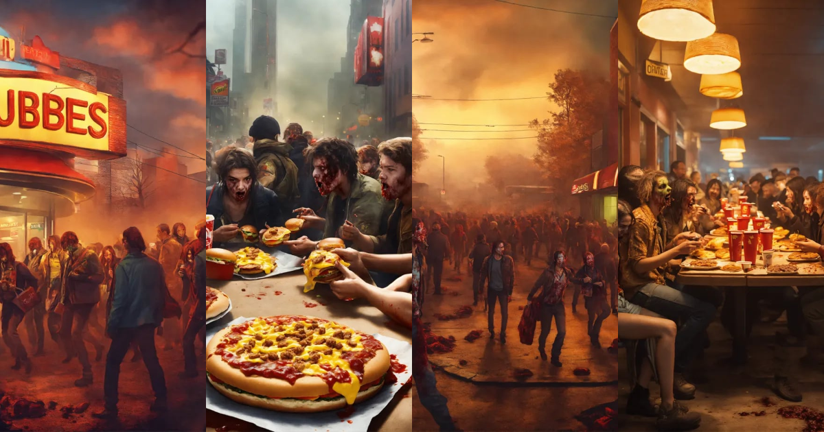 Lexica - People becoming zombies after eating a fast food chain ...