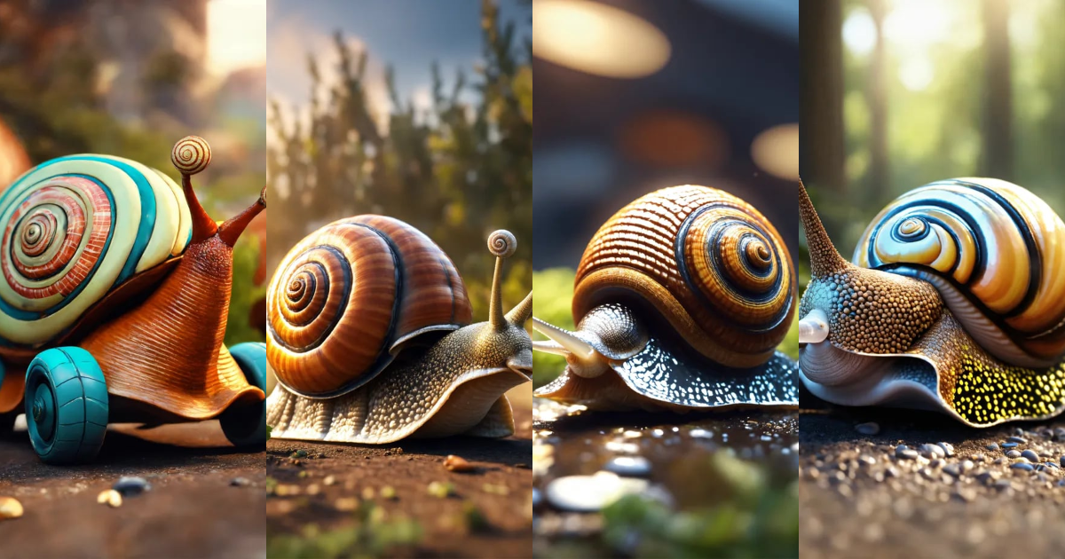 Lexica - Unreal render, 8k, snail with shell designed like a rally car