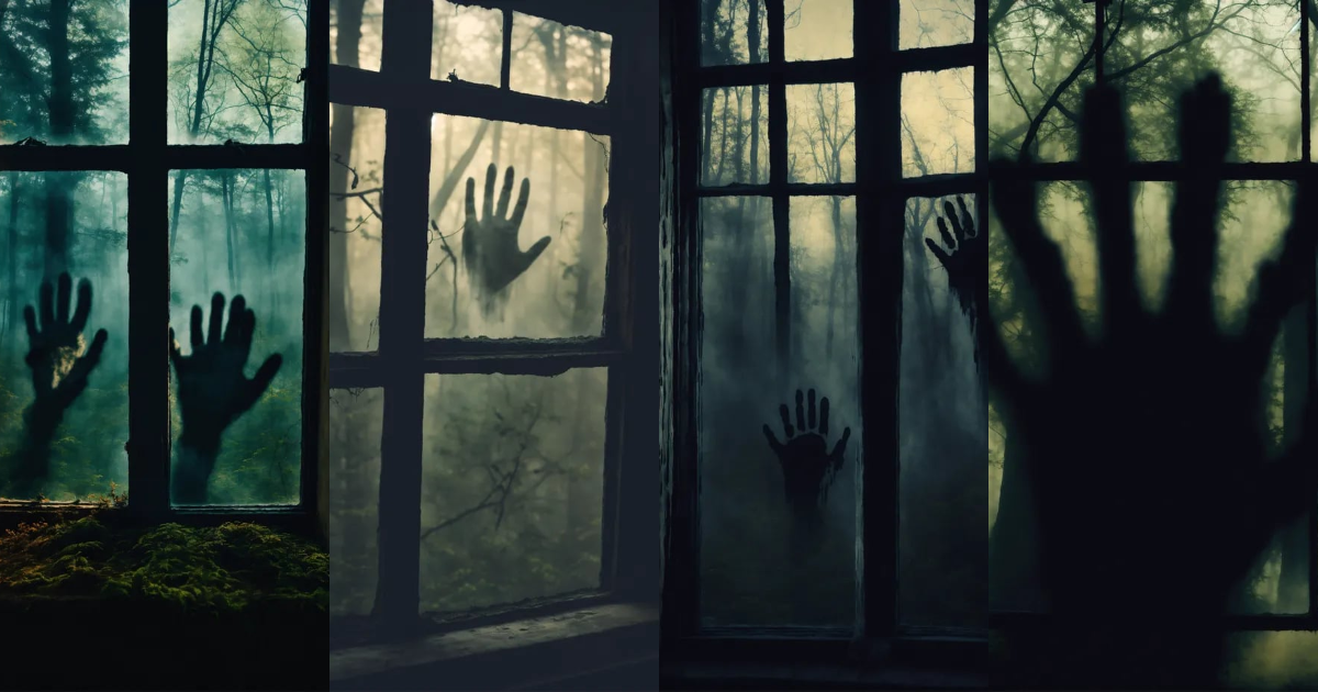 Lexica - Haunted ghost, scary, stalker, dark tones, misty forest, hands ...