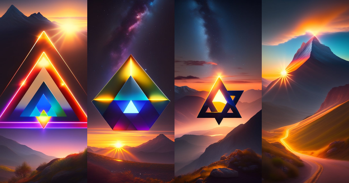 Lexica - Star of david, light, sunrise, mountain
