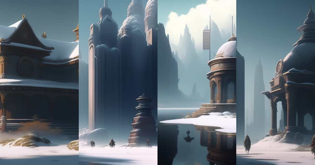 Lexica - A city of white and gray stones, abandoned, haunted by a few echoes., 12k ursa ...