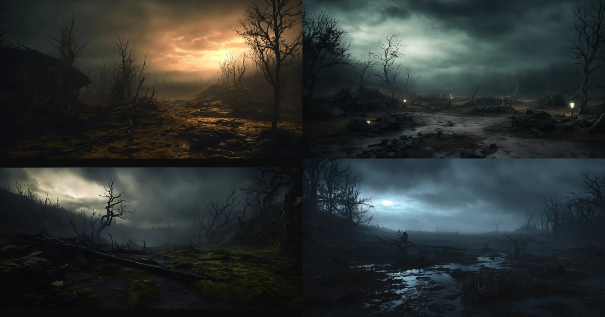 Lexica - NIGHT . DARK NIGHT. digital image of a dark and eerie nature ...