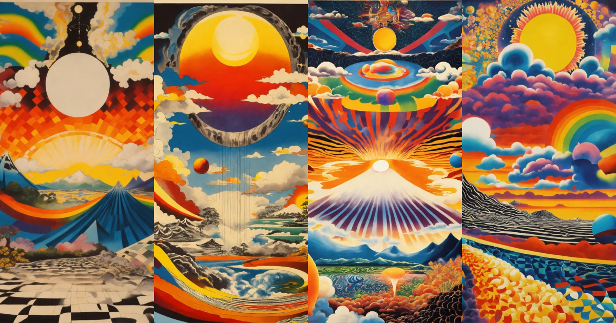 Lexica - Japanese vintage poster ,oriental , psychedelic cosmic realm ...