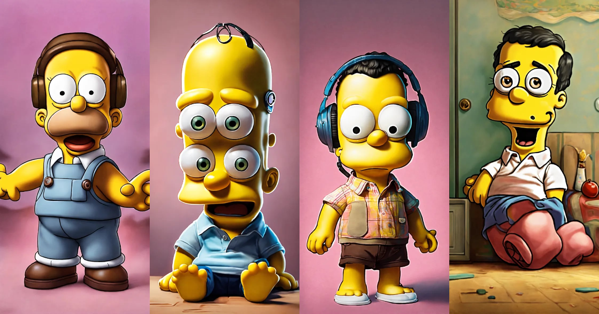 Lexica - Homer Simpson as a cute baby cartoon, big eyes Ultra realist