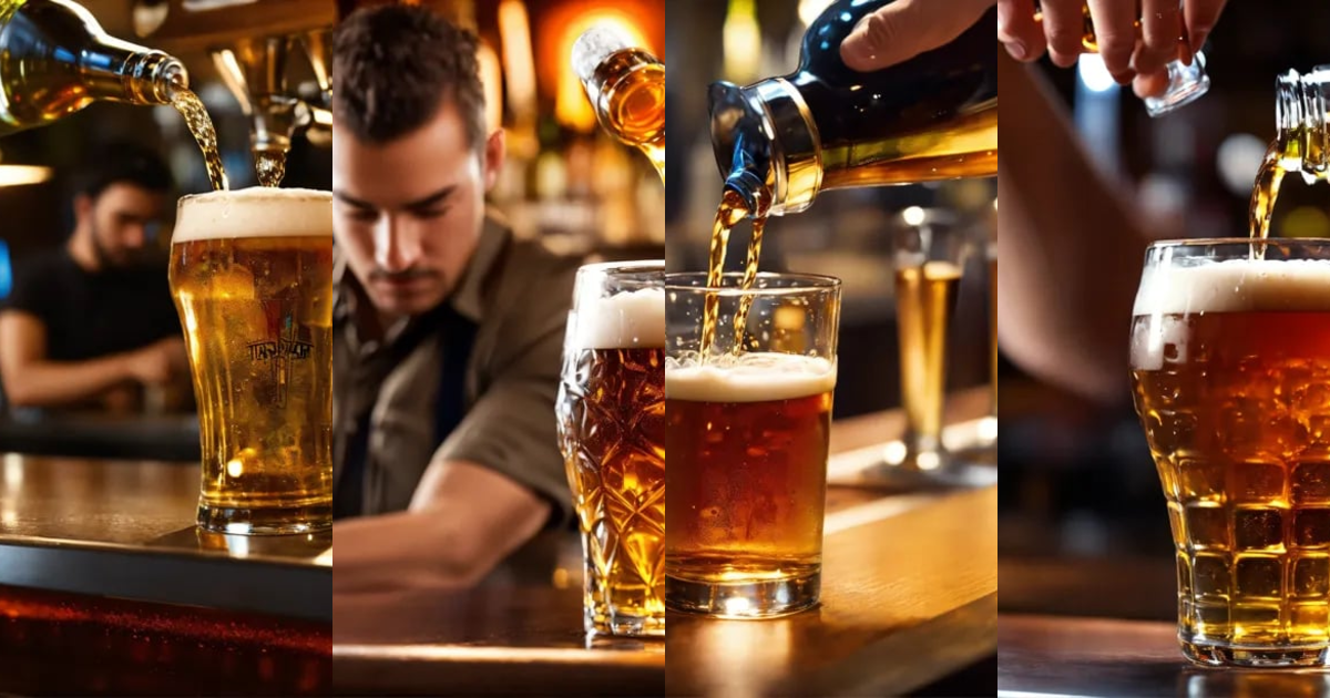 Lexica - An artistic photo realistic picture of a bartender filling a ...
