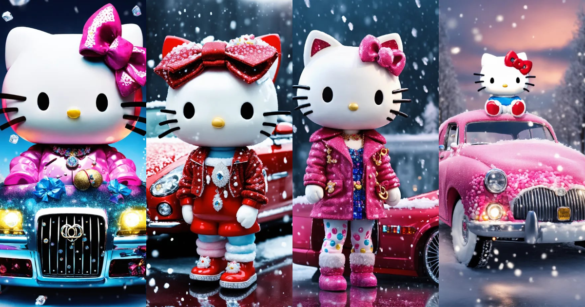 Lexica - Hello kitty as a sugar baby dripping in jewels, designer ...