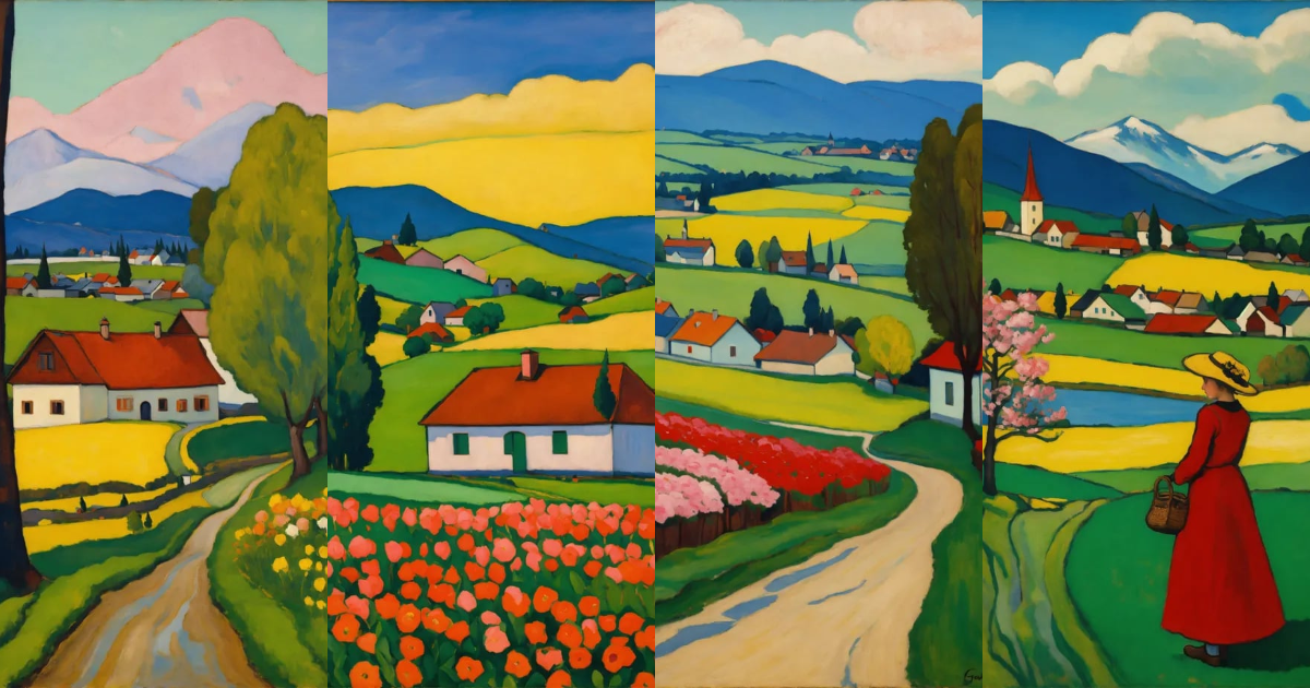 Lexica - Gabriele Münter painting Realism Spring in Murnau