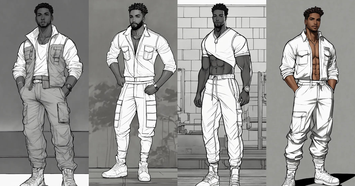 Lexica - Dark dark complexion fully clothed athletic man. Realistic ...