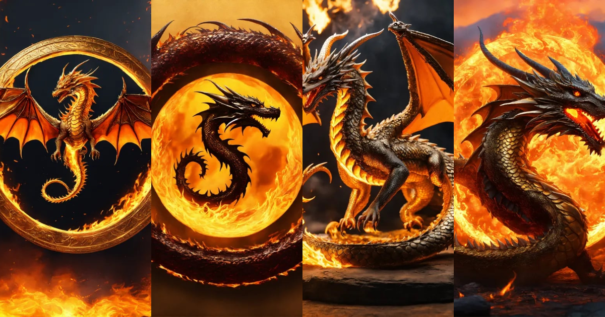 Lexica - A beautifully terrifying golden scaled dragon with orange ...