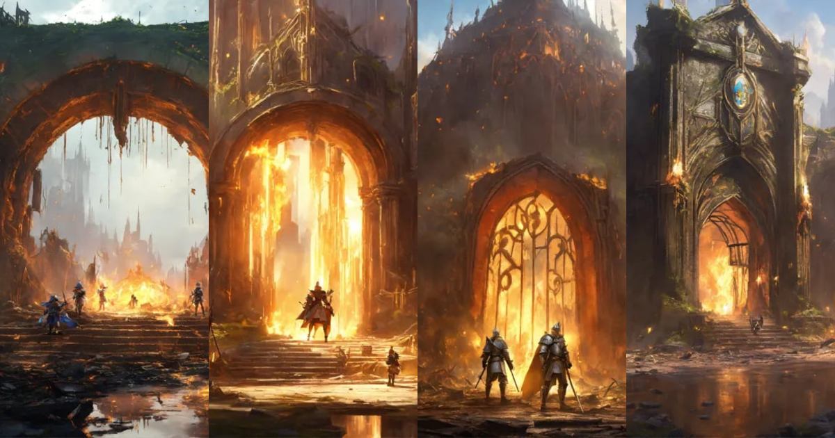 Lexica - Knights comming out of half destroyed teleport portal in ...