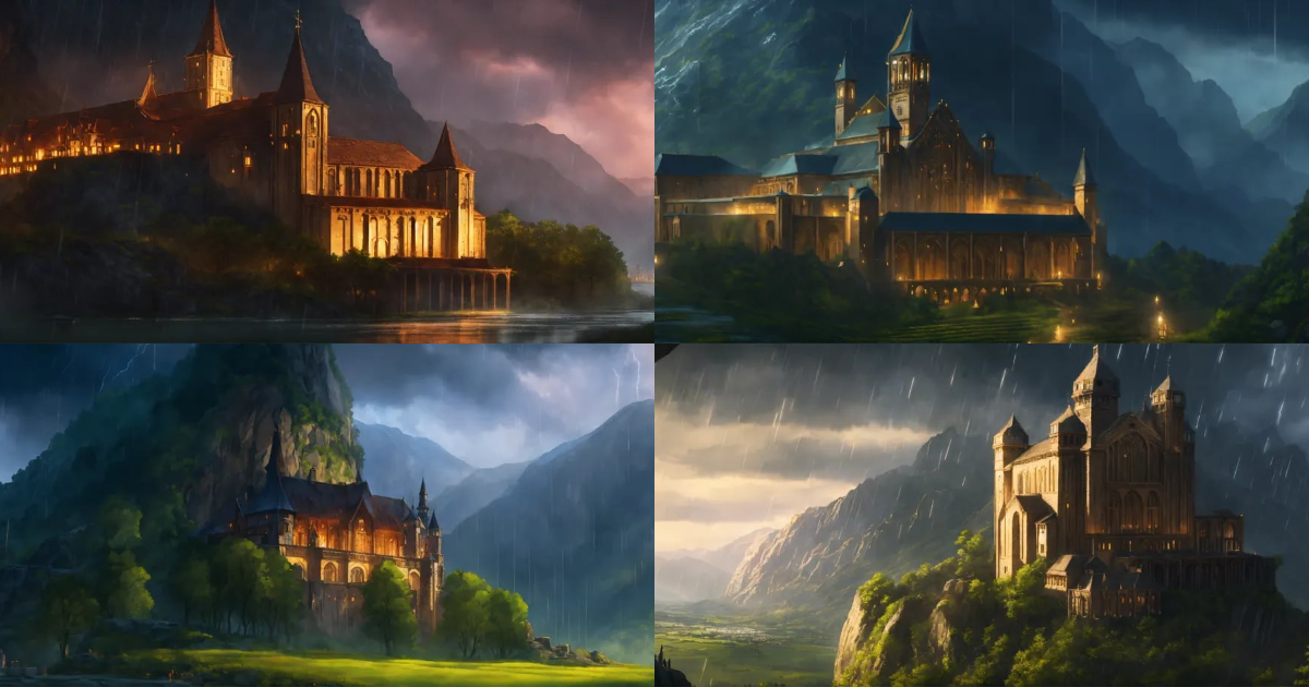 Lexica - Fantasy setting, a large medieval monastery nestled in the ...