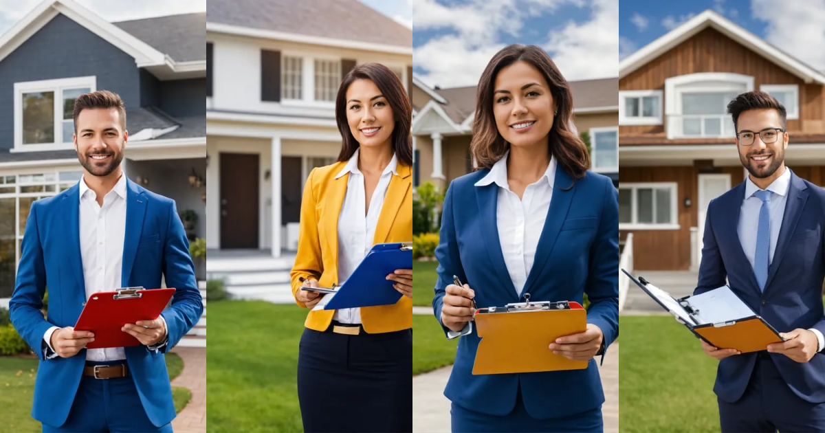 Lexica - Successful real estate agent standing in front of a house ...