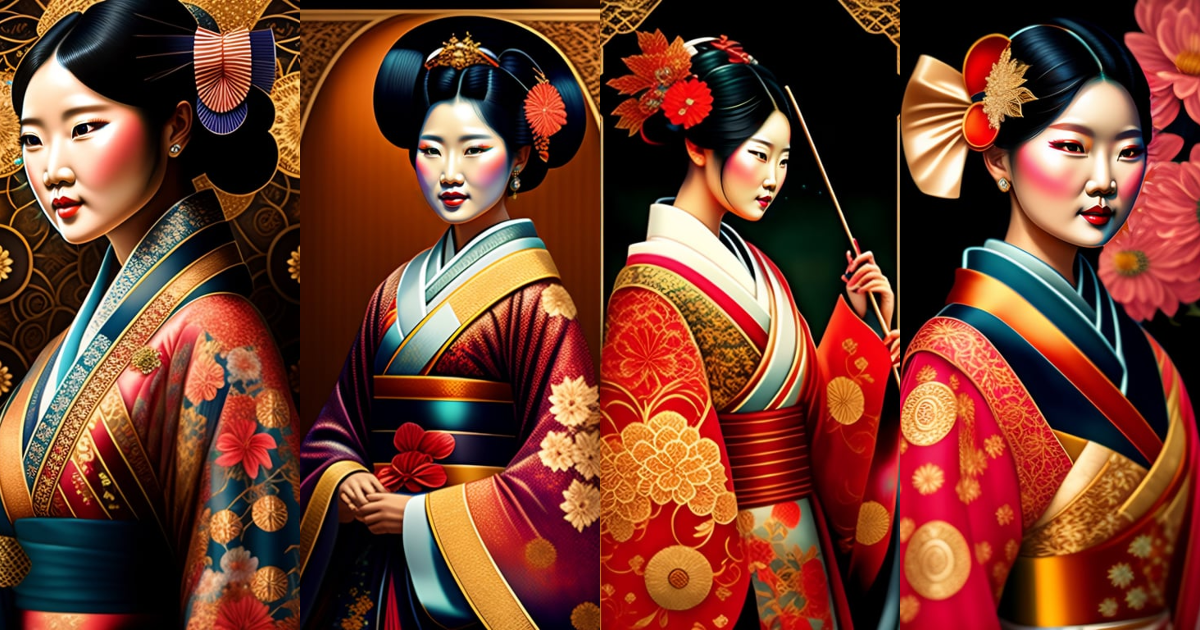 Lexica - Inspired tarot card detailed kimono and geisha bow portrait ...
