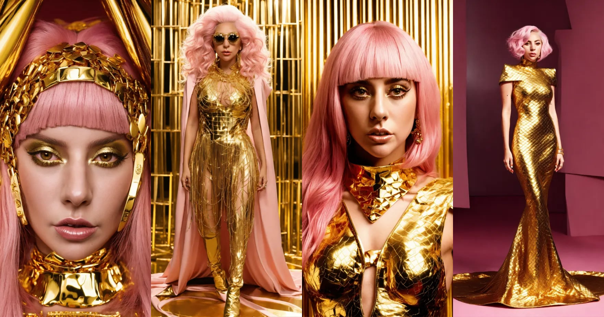 Lexica - Gold Full Body Lady Gaga Gold Hair, Gold Hair, Gold Eyes, Gold ...
