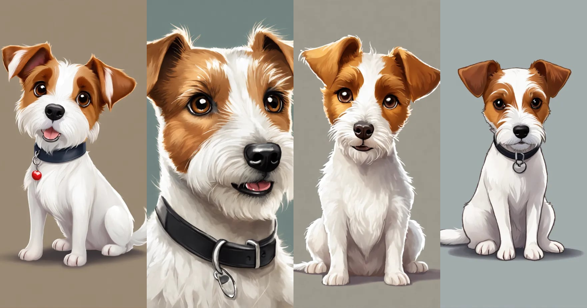 Lexica - Cute realistic cartoon parson russell terrier dog, with a ...