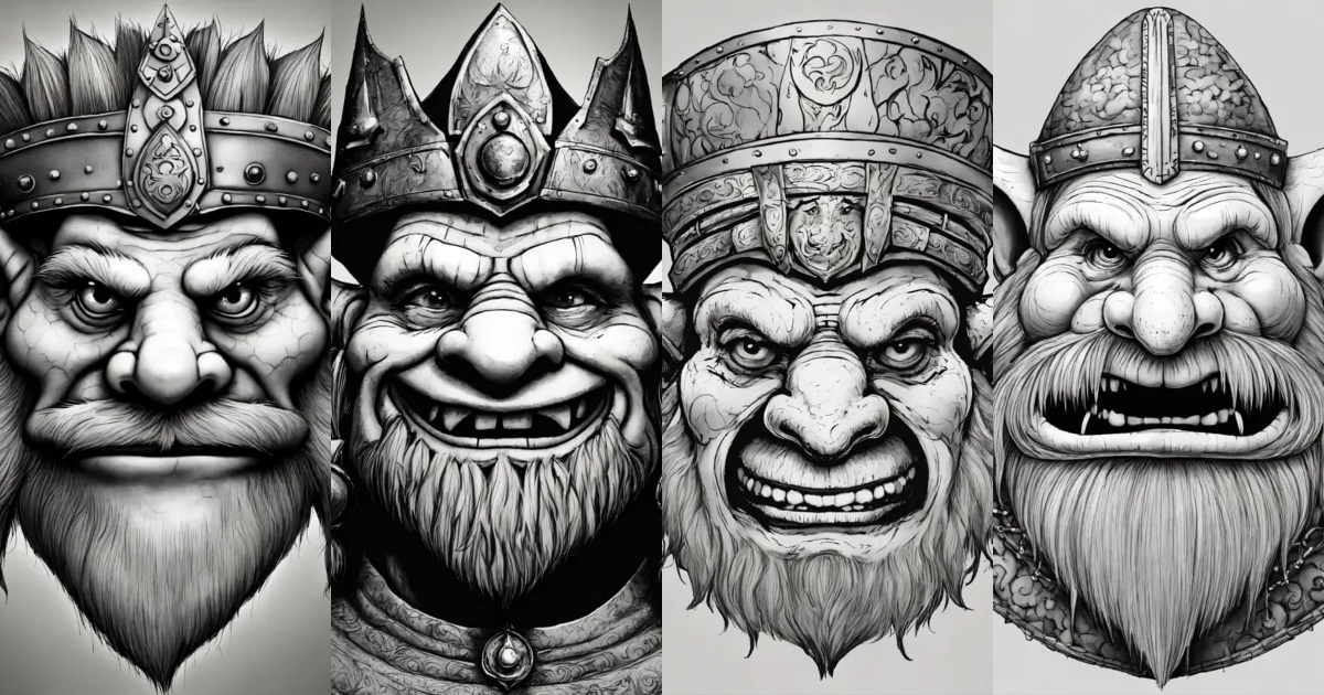 Lexica - Draw one funny troll head fantastic medieval. The drawing is ...