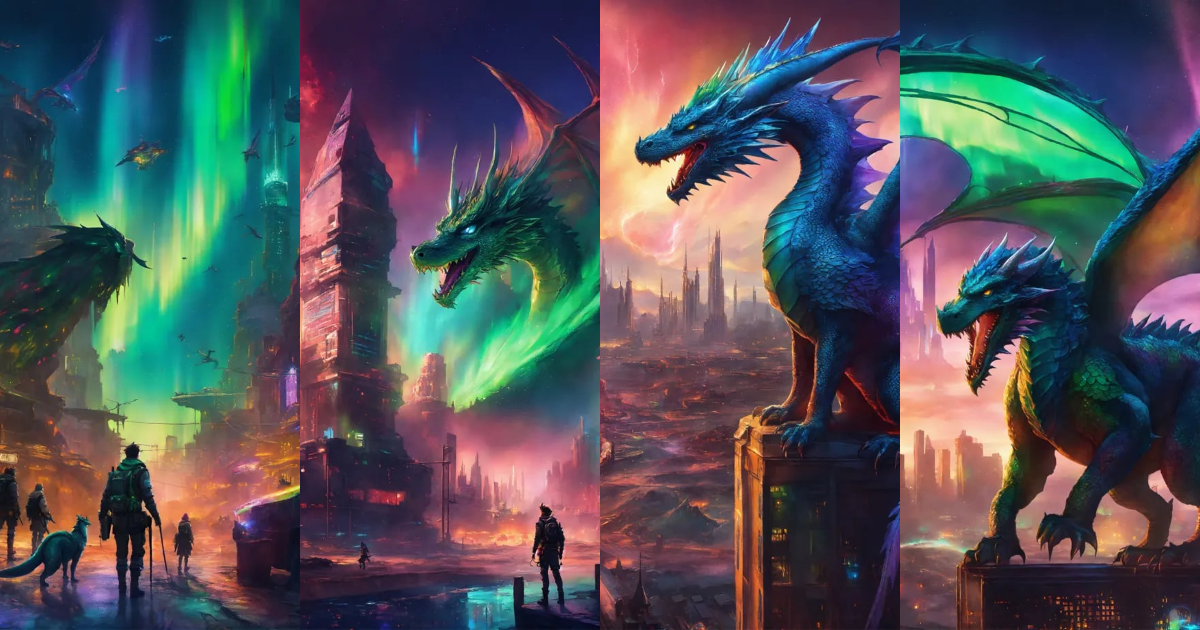 Lexica - Post-apocalyptic magical dragons in a futuristic city theme ...