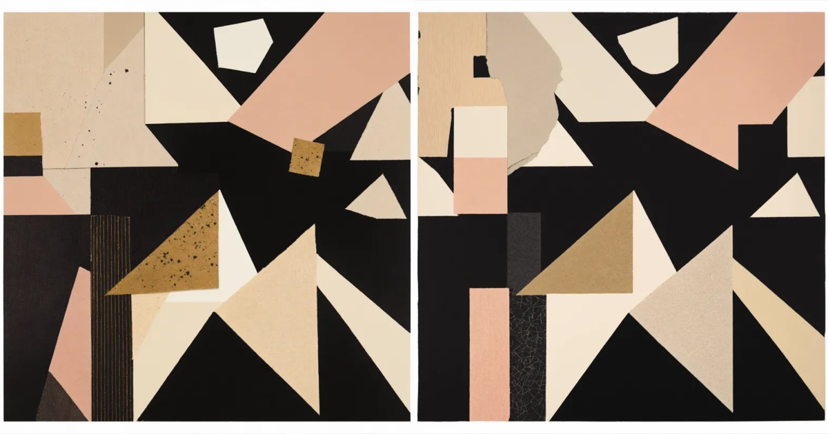 Lexica - Fragments, riso design, texture, pastels cream black,