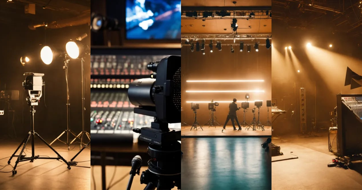 Lexica - A film studio in America. A film set with actors filming a ...