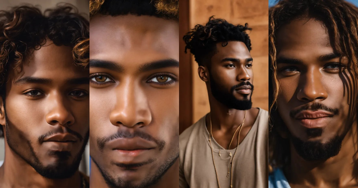 Lexica - Black man, caramel skin, brown wavy hair