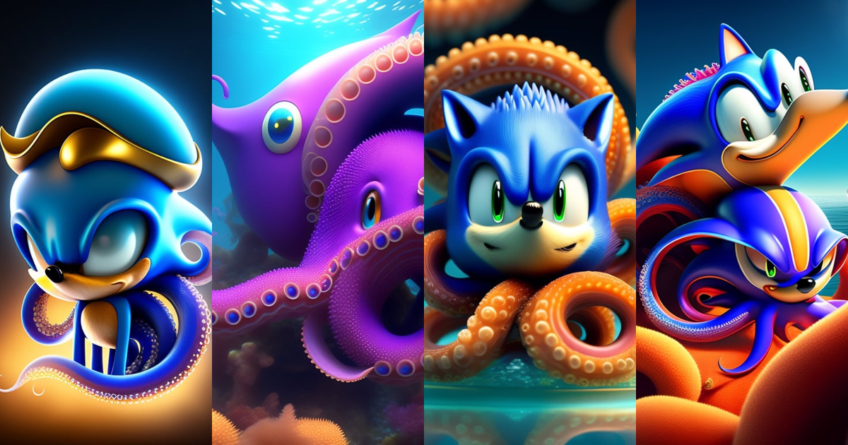 Lexica - Sonic the hedgehog as an octopus