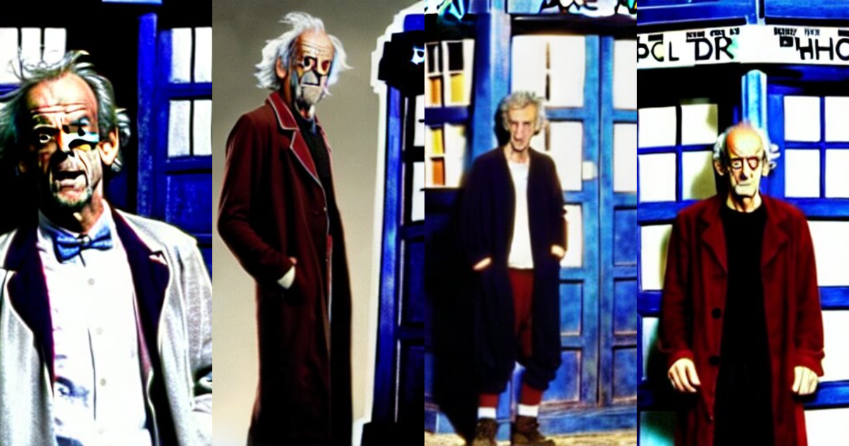 Lexica - Christopher lloyd as doctor who in front of tardis, directed ...