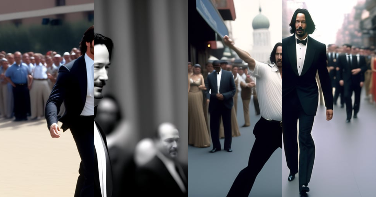 Lexica - Keanu reeves dancing , candid