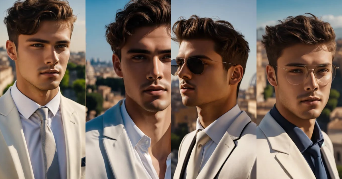 Lexica - Close up of one young male model in whiteclothes looking to ...