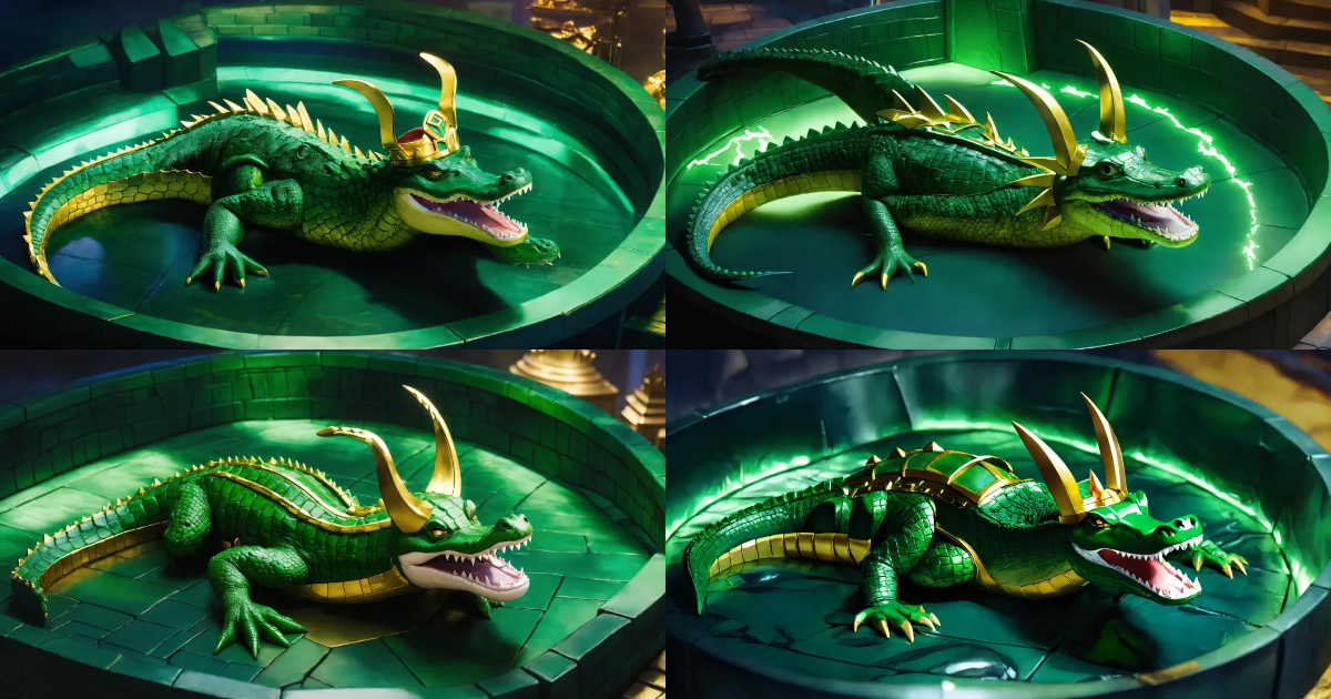 Lexica - Marvel animated alligator loki with golden loki crown zoomed ...