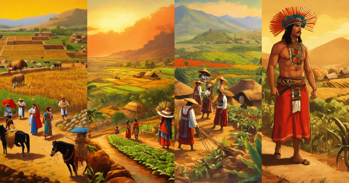 Lexica - Landscape, Aztecs farming, people, traditional costumes, art ...