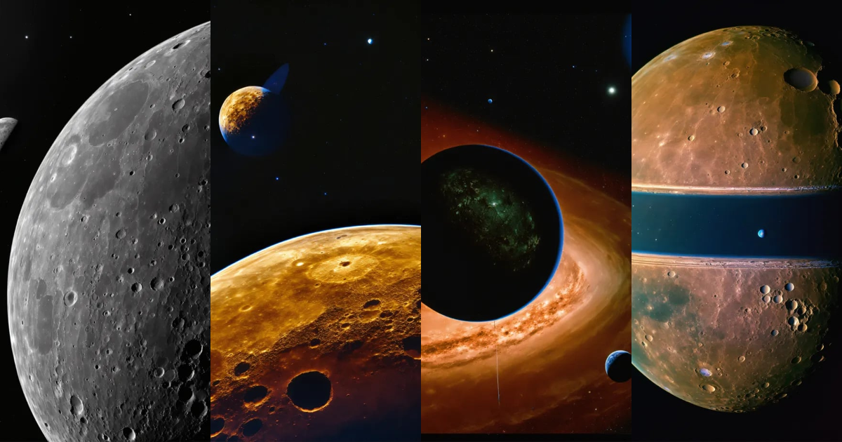 Lexica - Planet mercury with mariner 10 in orbit