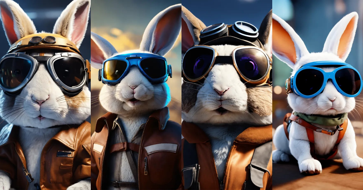 Lexica - A rabbit wearing aviator goggles, unreal engine