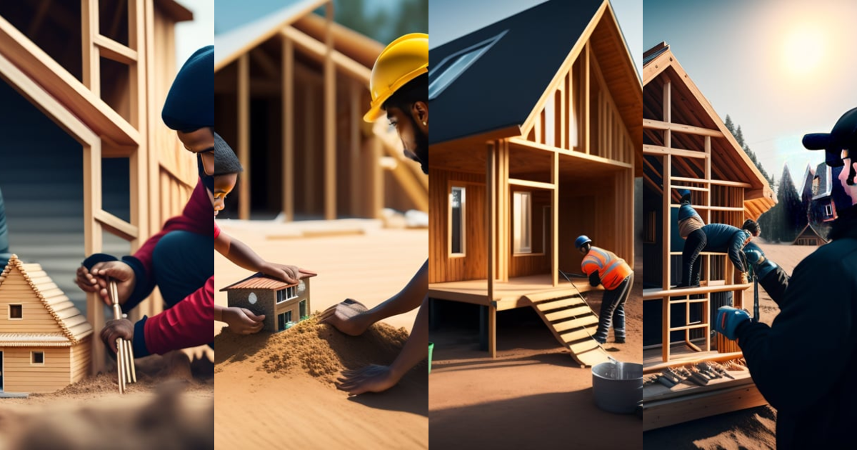 Lexica - A person helping another person build a house