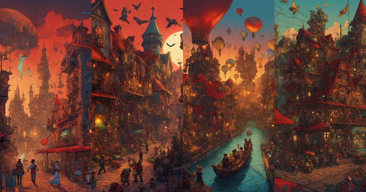 Lexica - "Fantasy city Zombieland, hero beaver, black red, flying ...