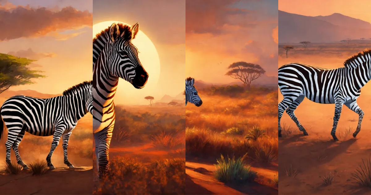 Lexica - Concept art of a brown zebra with only a few stripes running ...