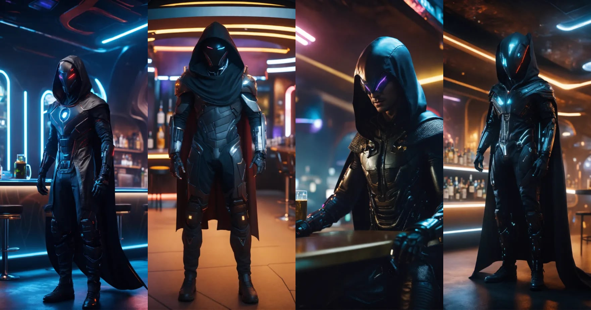 Lexica - Male alien mutant half cyborg wearing a hood, wearing a ...