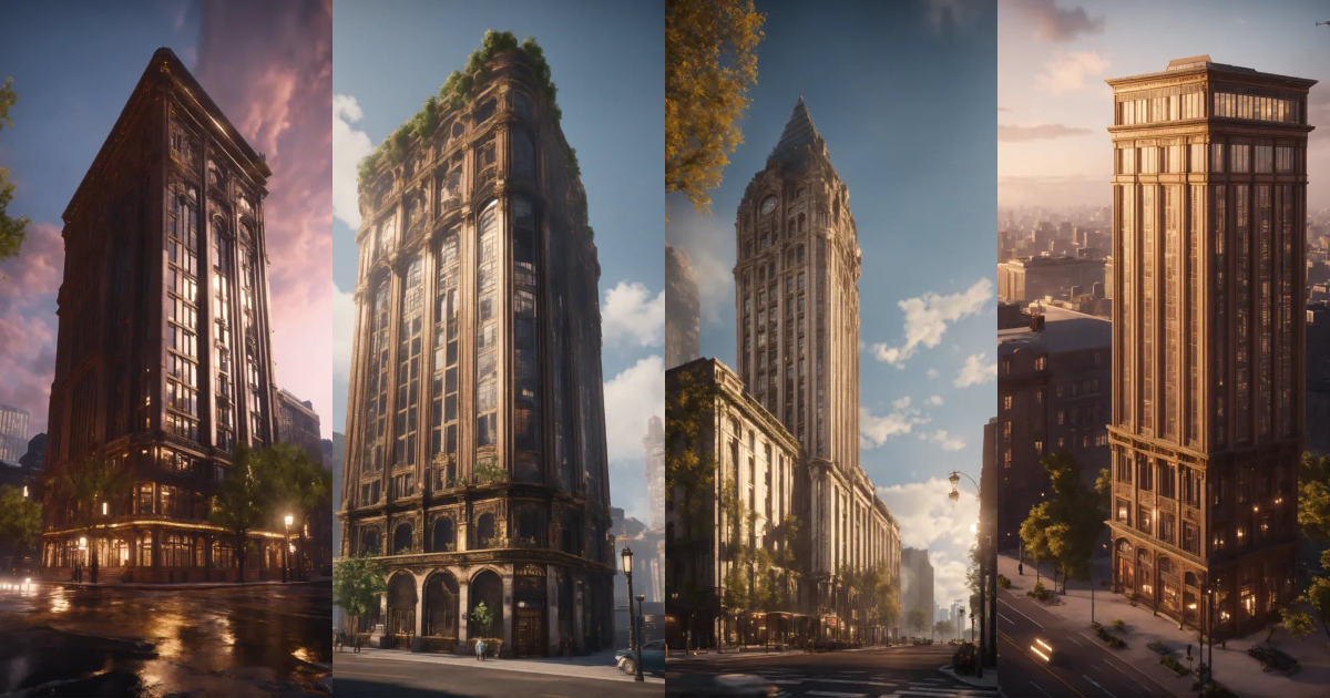 Lexica - Turn of the century skyscraper, unreal engine render, 8k
