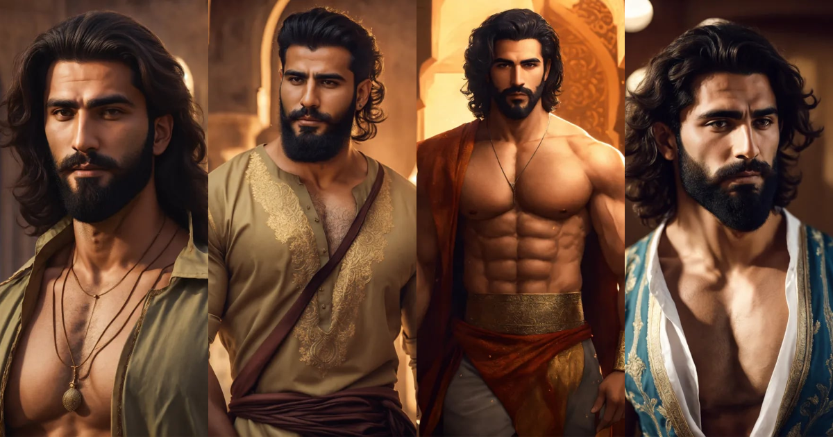 Lexica - A handsome Arabic man, with a tall muscular build, shoulder ...