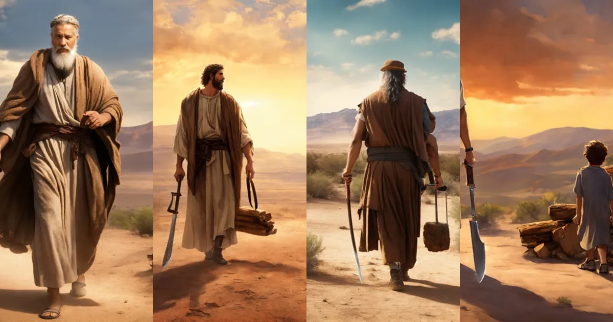 Lexica - Realistic Abraham from the Bible, realistic, with a knife on ...