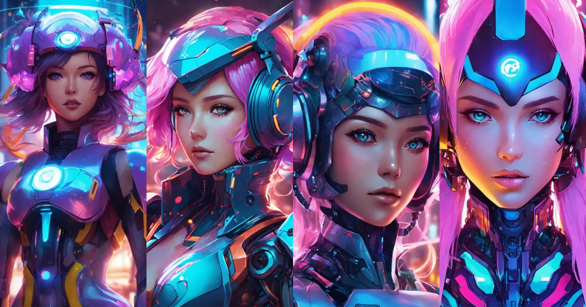 Lexica - Abstract style anime art of a magical android techno space ...