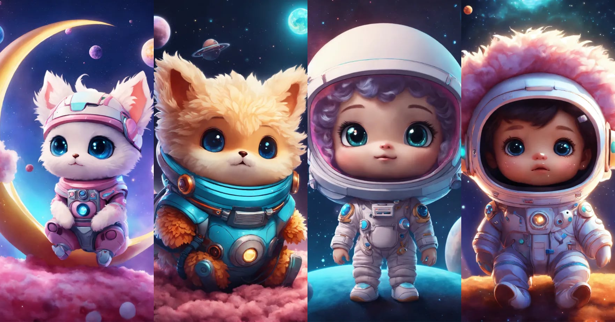 Lexica - CUTE AND ADORABLE CARTOON FLUFFY SPACE BABY, FANTASY ...