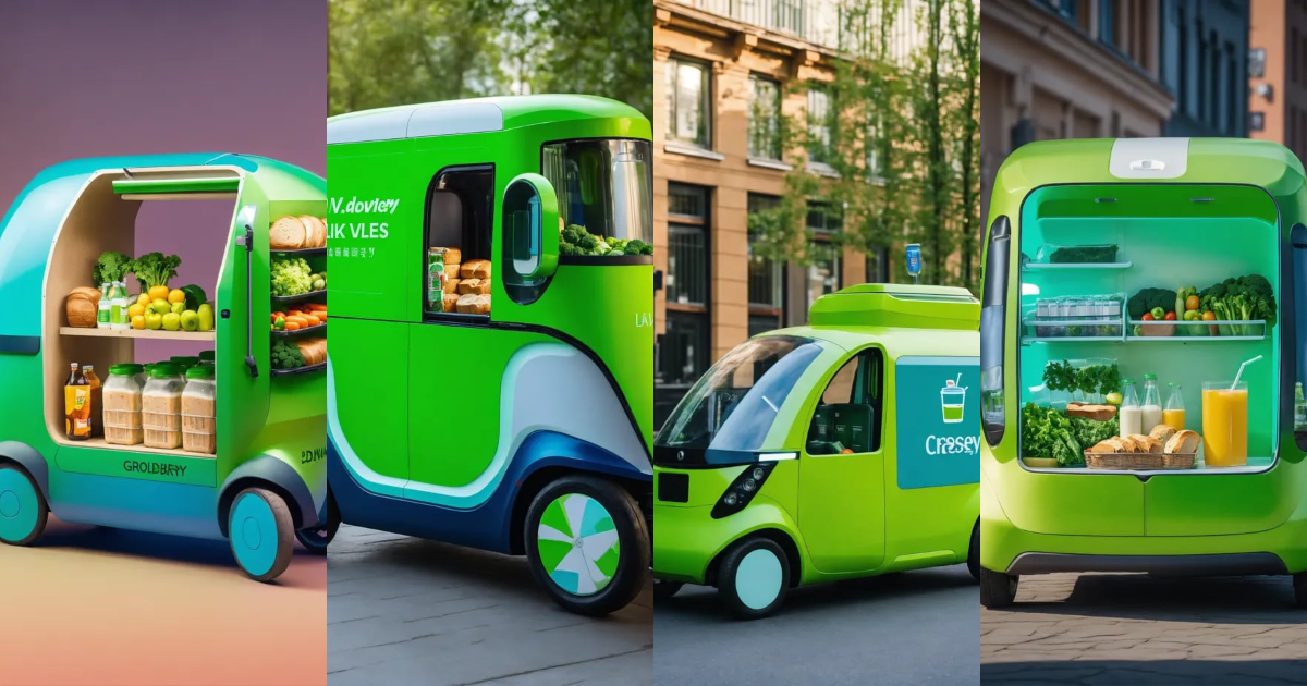Lexica - Driverless Grocery Delivery Vehicle. Milk, Bread, Vegetables ...