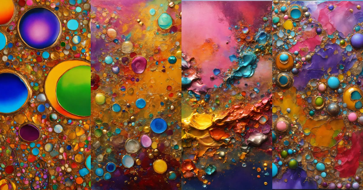 Lexica - Colorful abstract painting oil and water complex complicated ...
