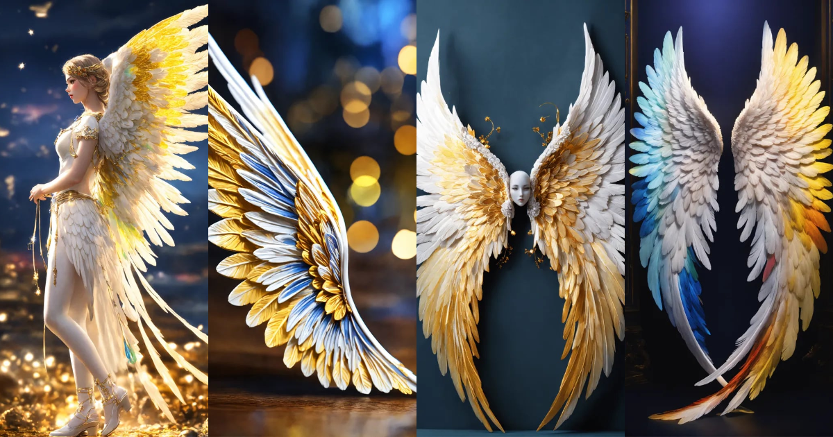 Lexica - Beautiful and perfect small angel wings in white, detailed and ...