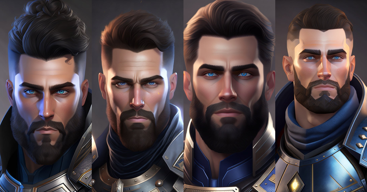 Lexica - A realistic portrait of a stoic warrior, he's a caucasian man ...