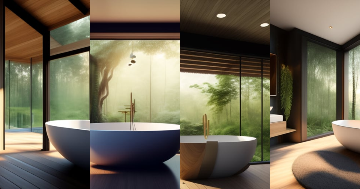 Lexica - Architectural render of master bathroom in a CLT timber house ...