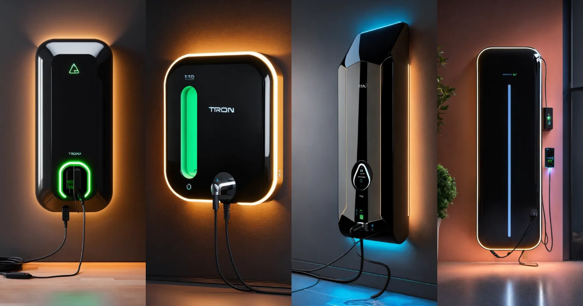 Lexica - Small sleek black Wall mounted portable 11kW EV home charger ...