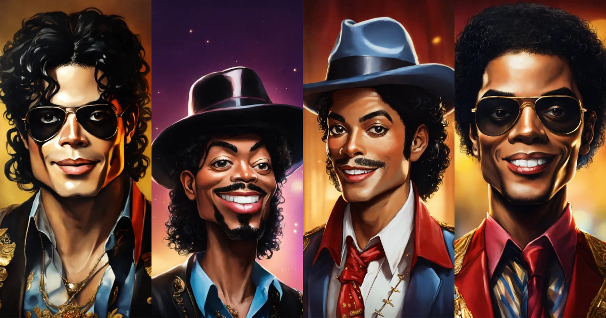 Lexica - A man with a Michael Jackson style caricature