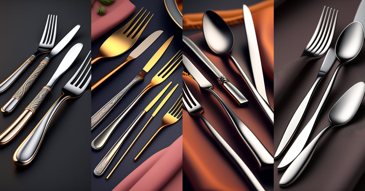 Lexica - Realistic 3D render of ultra modern stainless steel cutlery ...