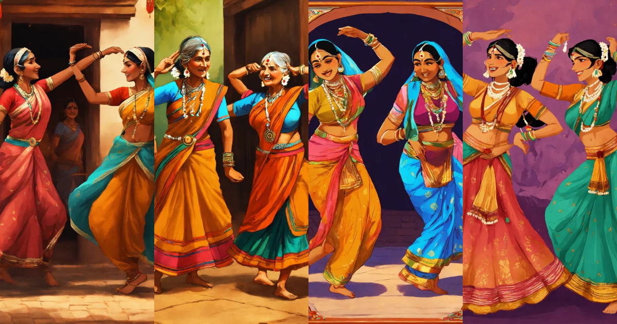 Lexica - Two old indian treditional women are doing very good dancing ...